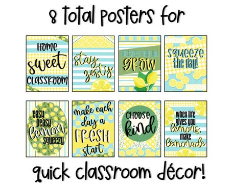 Lemons Growth Mindset Classroom Posters, Classroom Decorations ...