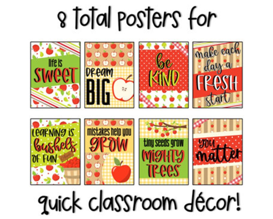 Apples Growth Mindset Classroom Posters, Classroom Decorations ...