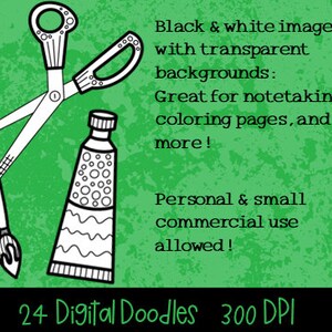 School Supply Doodles Clip Art School Clipart School - Etsy