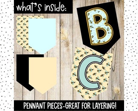 Busy Bees Classroom Decor, A-Z Bulletin Board Letters, Punctuation, and ...