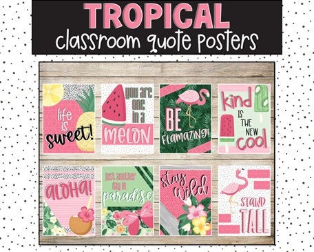 Tropical Growth Mindset Classroom Posters, Classroom Decorations ...