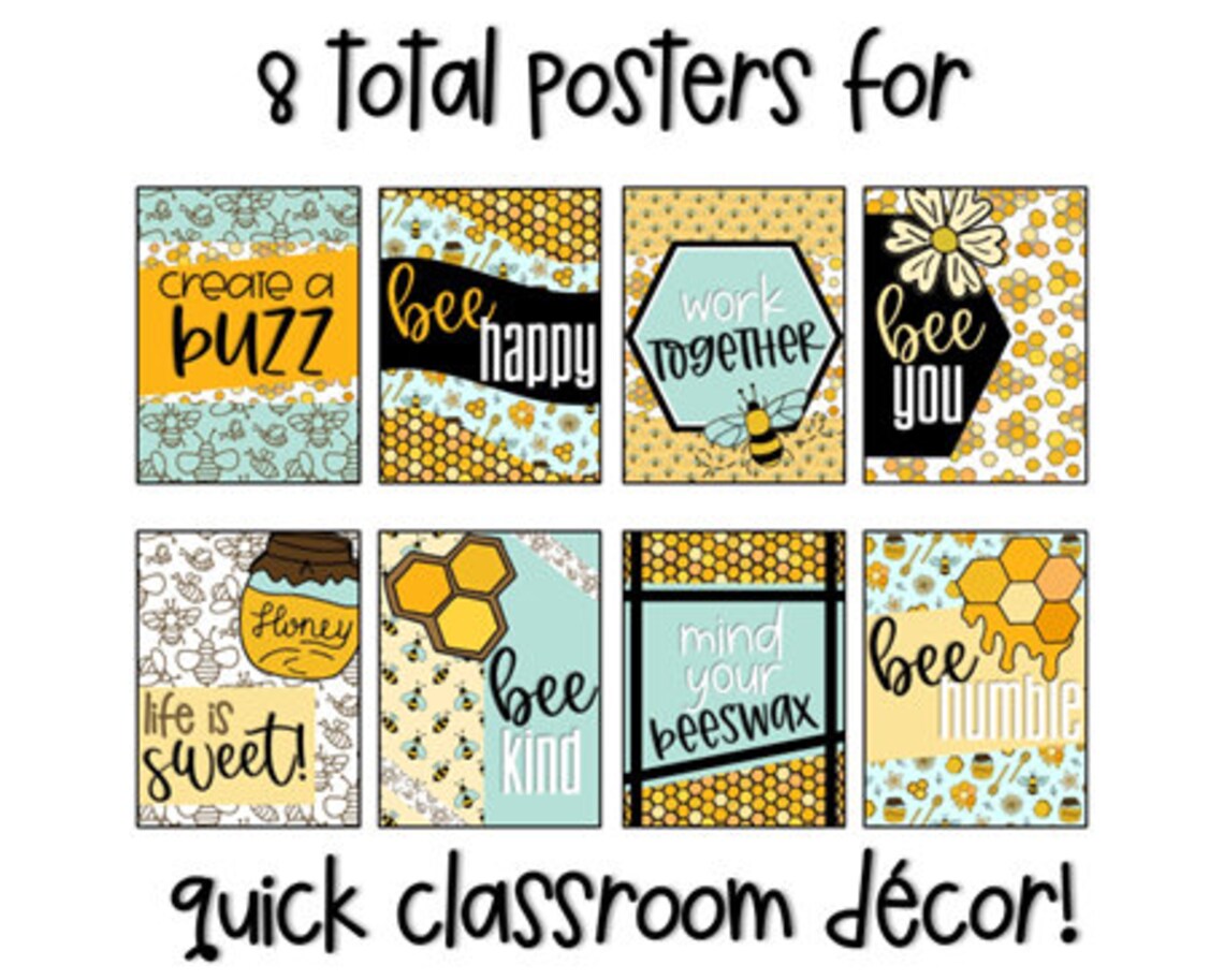 Busy Bees Growth Mindset Classroom Posters, Classroom Decorations ...
