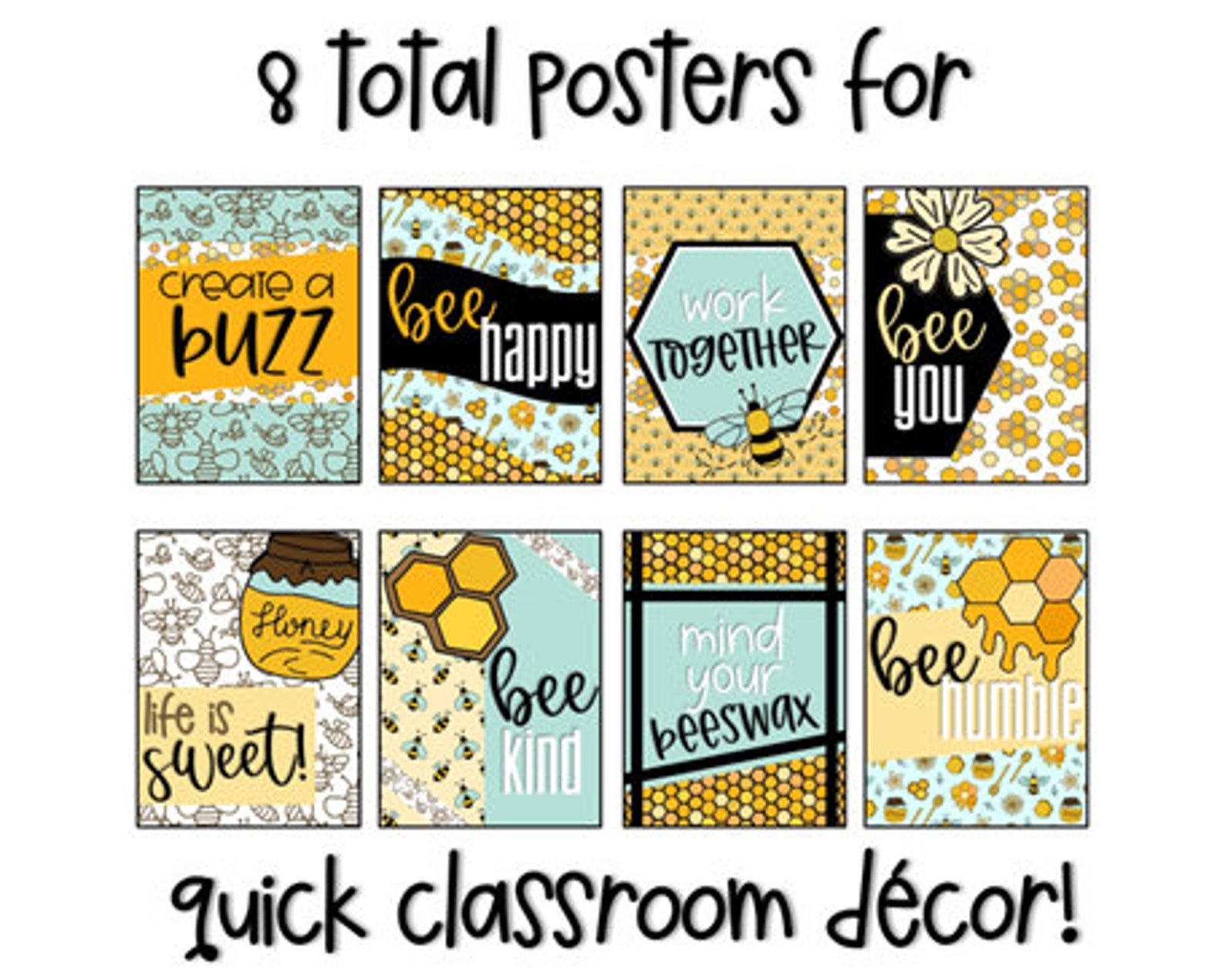 Busy Bees Growth Mindset Classroom Posters, Classroom Decorations ...