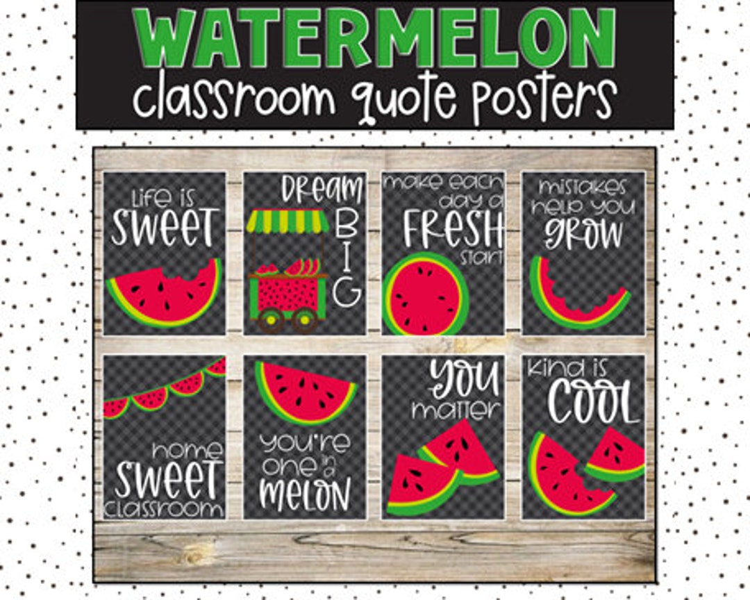 Watermelon Growth Mindset Classroom Posters, Classroom Decorations ...