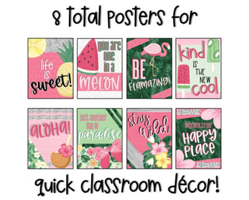 Tropical Growth Mindset Classroom Posters, Classroom Decorations ...