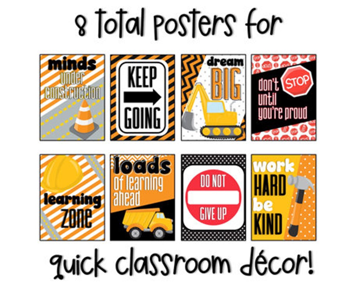 Construction Growth Mindset Classroom Posters, Classroom Decorations ...