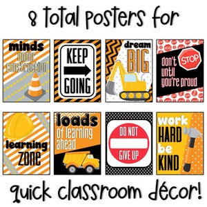 Construction Growth Mindset Classroom Posters, Classroom Decorations ...