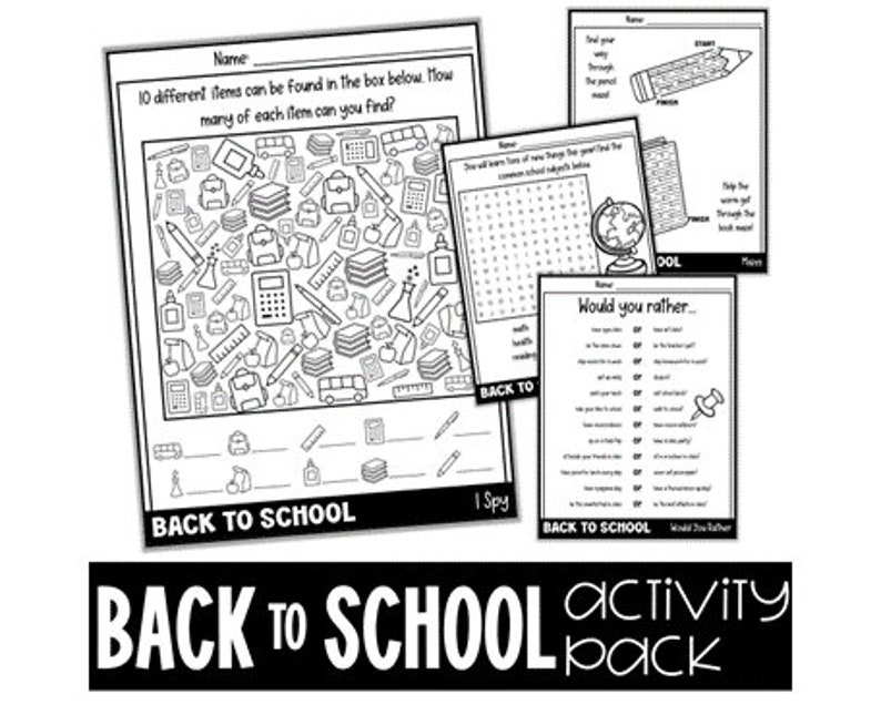 Back to School Fun Morning Work Packet, Early Finisher Activities, 1st ...