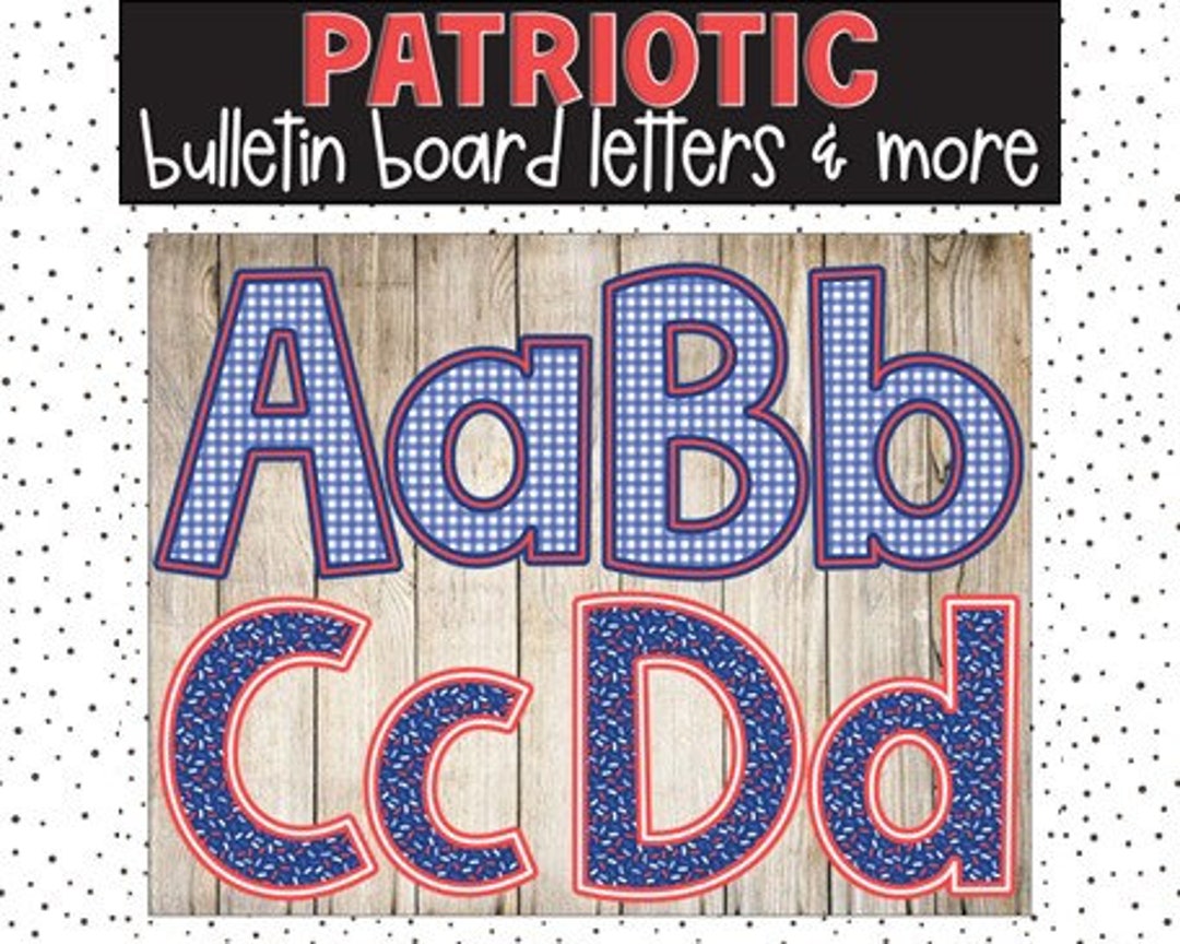 Patriotic Classroom Decor A-Z Bulletin Board Letters - Etsy