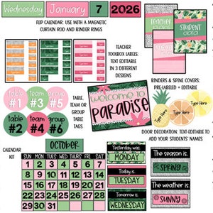 Tropical Classroom Decorations Bundle, Classroom Theme, Bulletin Board ...