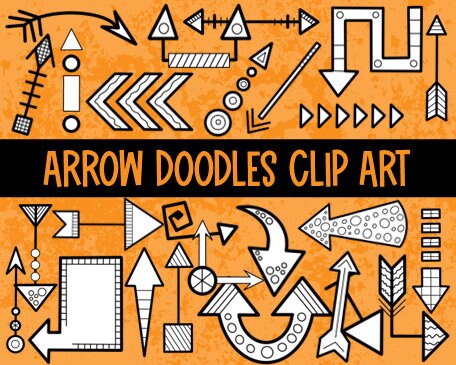 Arrow Doodles Clip Art, Arrow Clipart, Arrows, Hand Drawn - Etsy