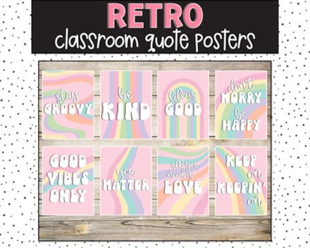 Retro Growth Mindset Classroom Posters, Classroom Decorations, Bulletin ...