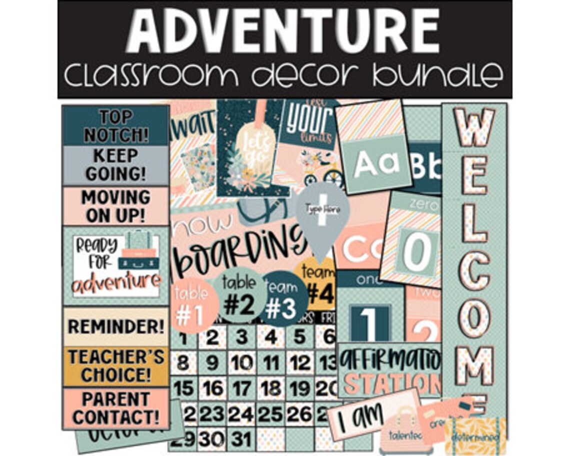 Adventure Classroom Decorations Bundle, Classroom Theme, Bulletin Board ...