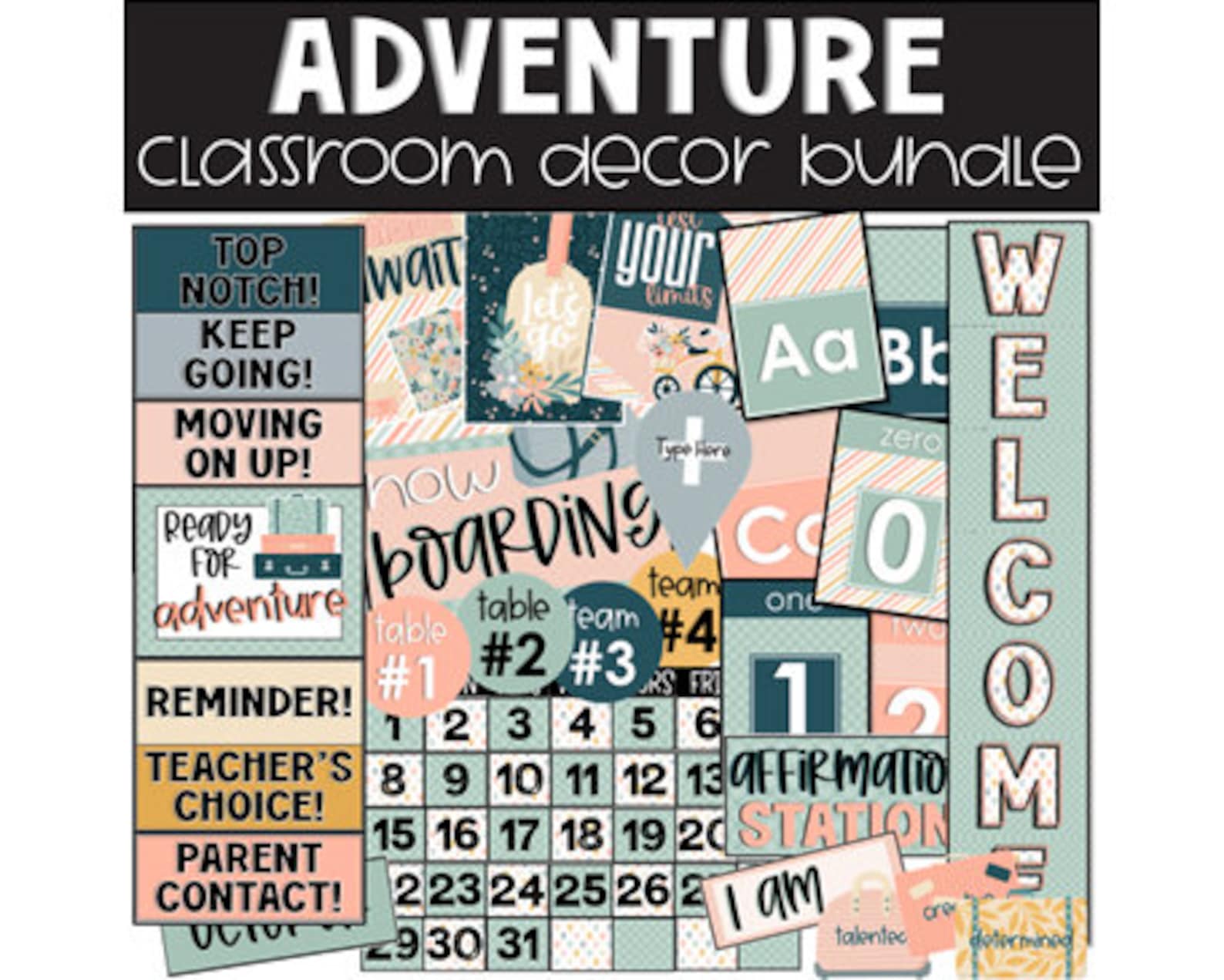 Adventure Classroom Decorations Bundle, Classroom Theme, Bulletin Board ...