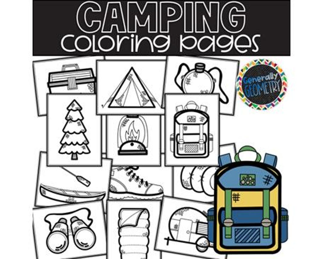 Camping Coloring Pages, Outdoors, Adventure Coloring, Doodle Coloring ...