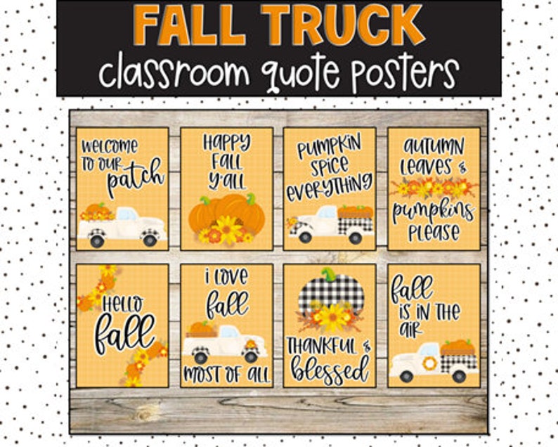 Fall Truck Growth Mindset Classroom Posters, Classroom Decorations ...