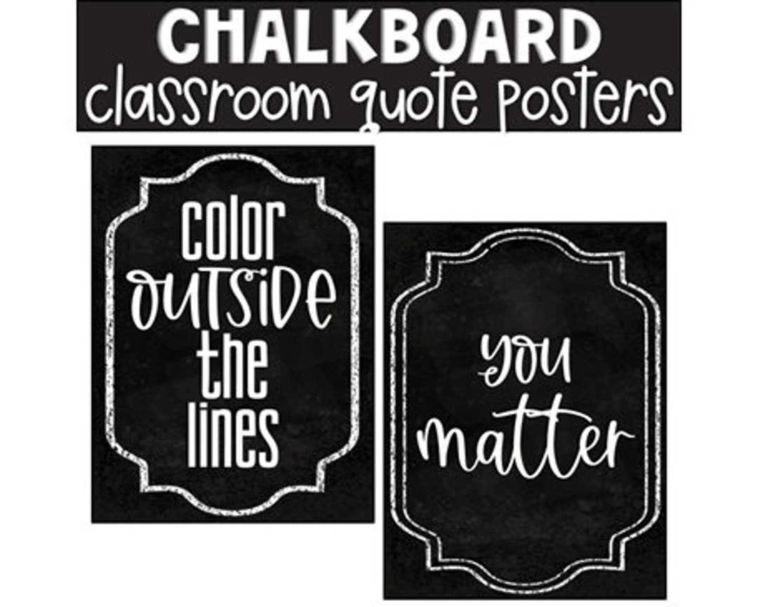 Chalkboard Growth Mindset Classroom Posters, Classroom Decorations ...