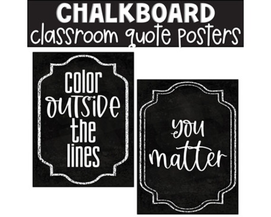 Chalkboard Growth Mindset Classroom Posters, Classroom Decorations ...