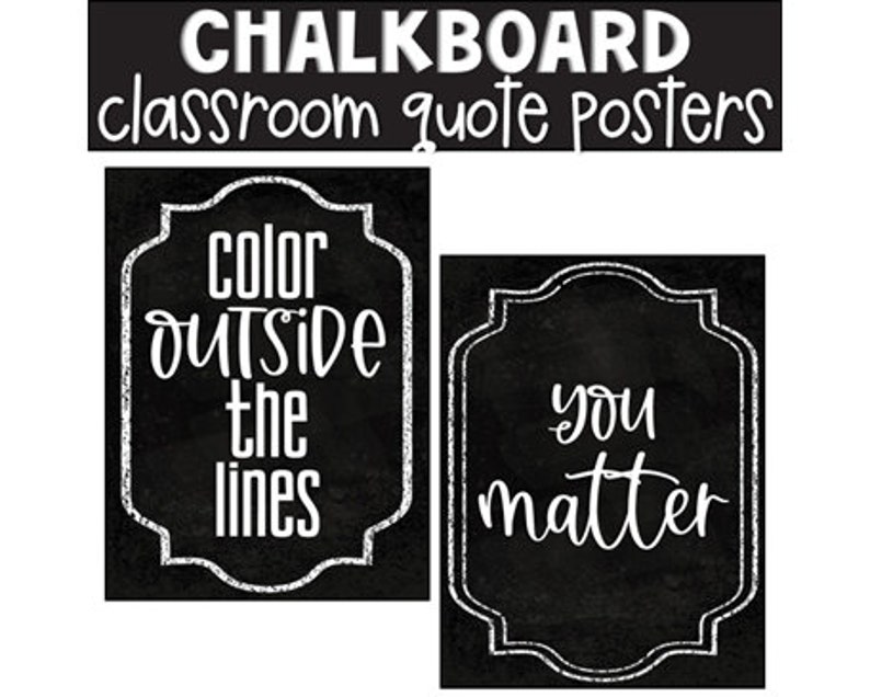 Chalkboard Growth Mindset Classroom Posters, Classroom Decorations ...