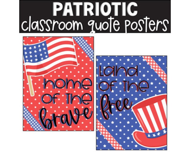 Patriotic Growth Mindset Classroom Posters, Classroom Decorations ...