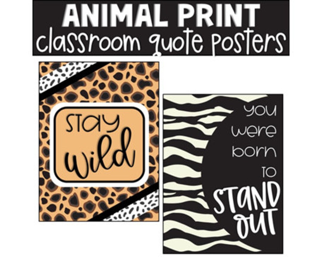 Animal Print Growth Mindset Classroom Posters, Classroom Decorations ...
