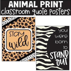 Animal Print Growth Mindset Classroom Posters, Classroom Decorations ...