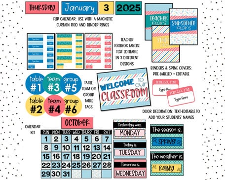Back to School Classroom Decorations Bundle, Classroom Theme, Bulletin ...