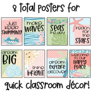 Ocean Growth Mindset Classroom Posters, Classroom Decorations, Bulletin ...