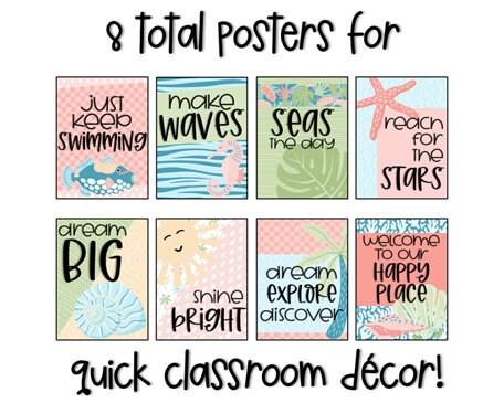 Ocean Growth Mindset Classroom Posters, Classroom Decorations, Bulletin ...