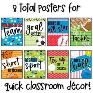 Sports Growth Mindset Classroom Posters, Classroom Decorations ...