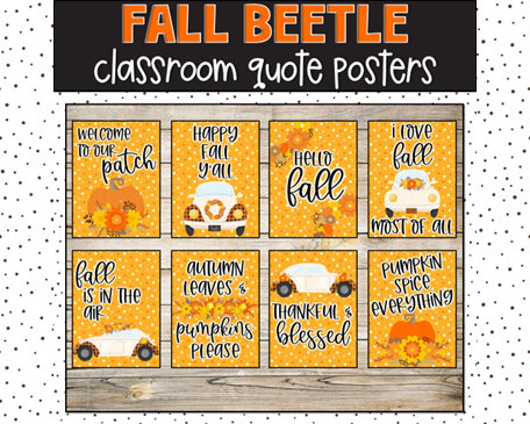 Fall Beetle Bug Growth Mindset Classroom Posters, Classroom Decorations ...