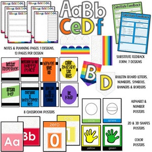 Bold Colors Classroom Decorations Bundle, Classroom Theme, Bulletin ...