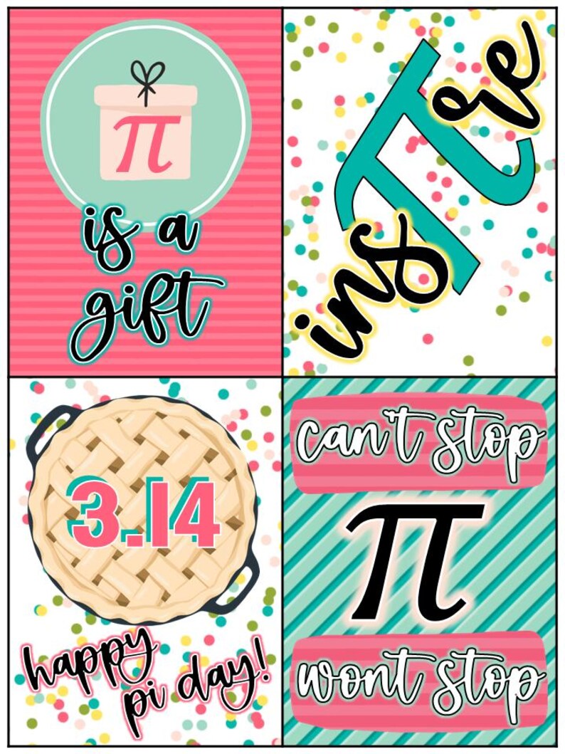 Pi Day Cards and Posters, Math Classroom Decor - Etsy