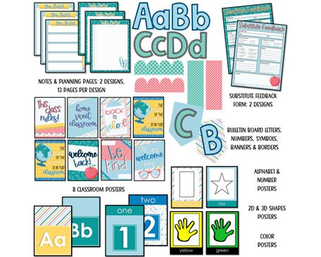 Back to School Classroom Decorations Bundle, Classroom Theme, Bulletin ...