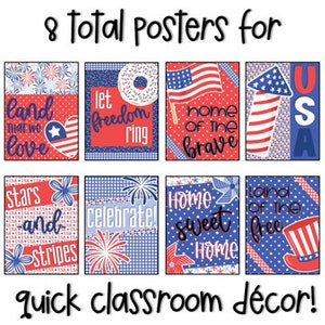 Patriotic Growth Mindset Classroom Posters, Classroom Decorations ...