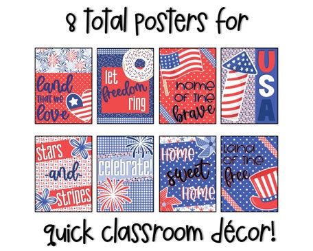 Patriotic Growth Mindset Classroom Posters, Classroom Decorations ...