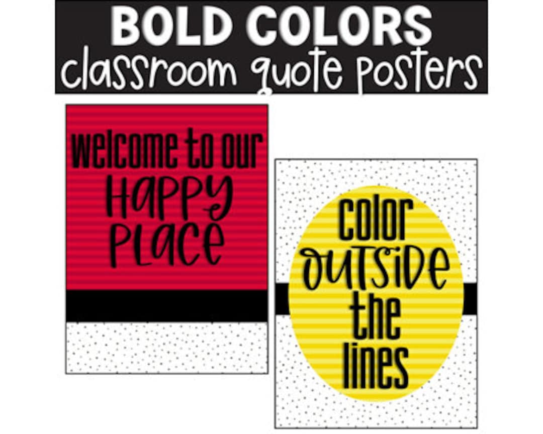 Bold Colors Growth Mindset Classroom Posters, Classroom Decorations ...