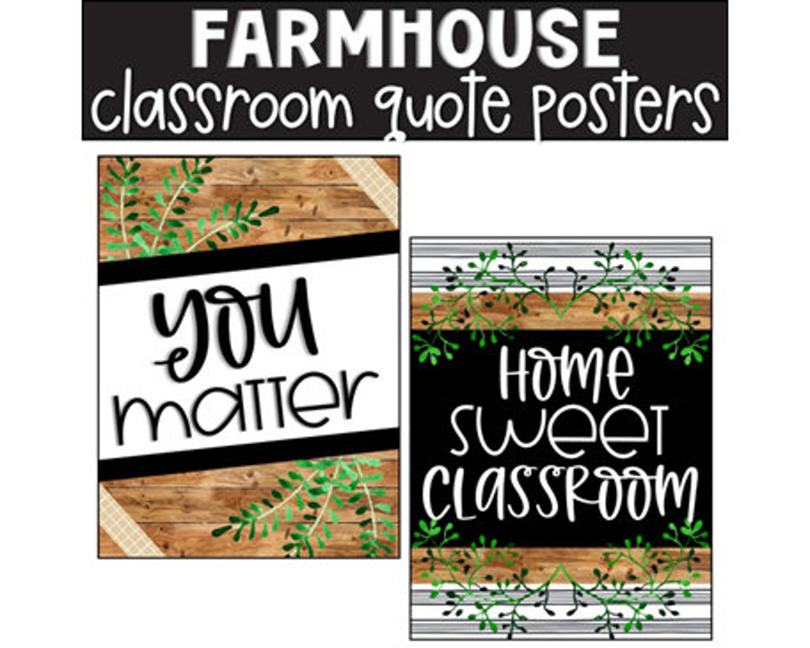 Farmhouse Growth Mindset Classroom Posters, Classroom Decorations ...