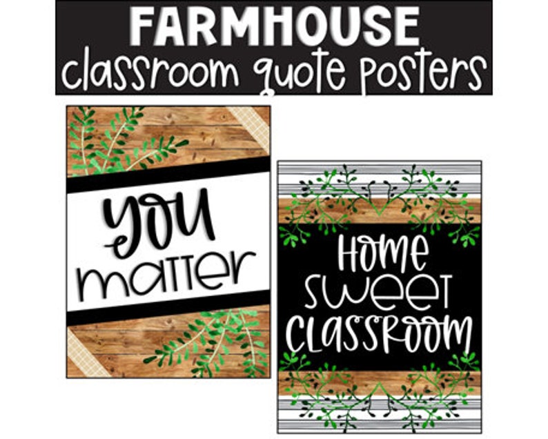 Farmhouse Growth Mindset Classroom Posters, Classroom Decorations ...