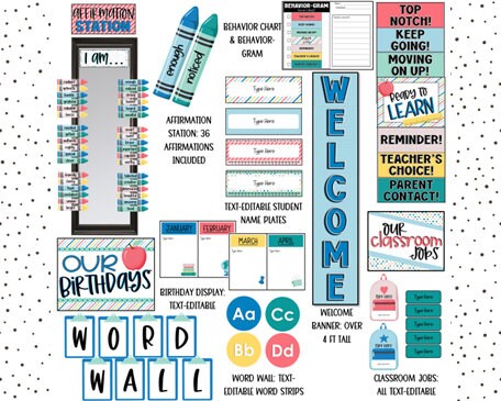 Back to School Classroom Decorations Bundle, Classroom Theme, Bulletin ...