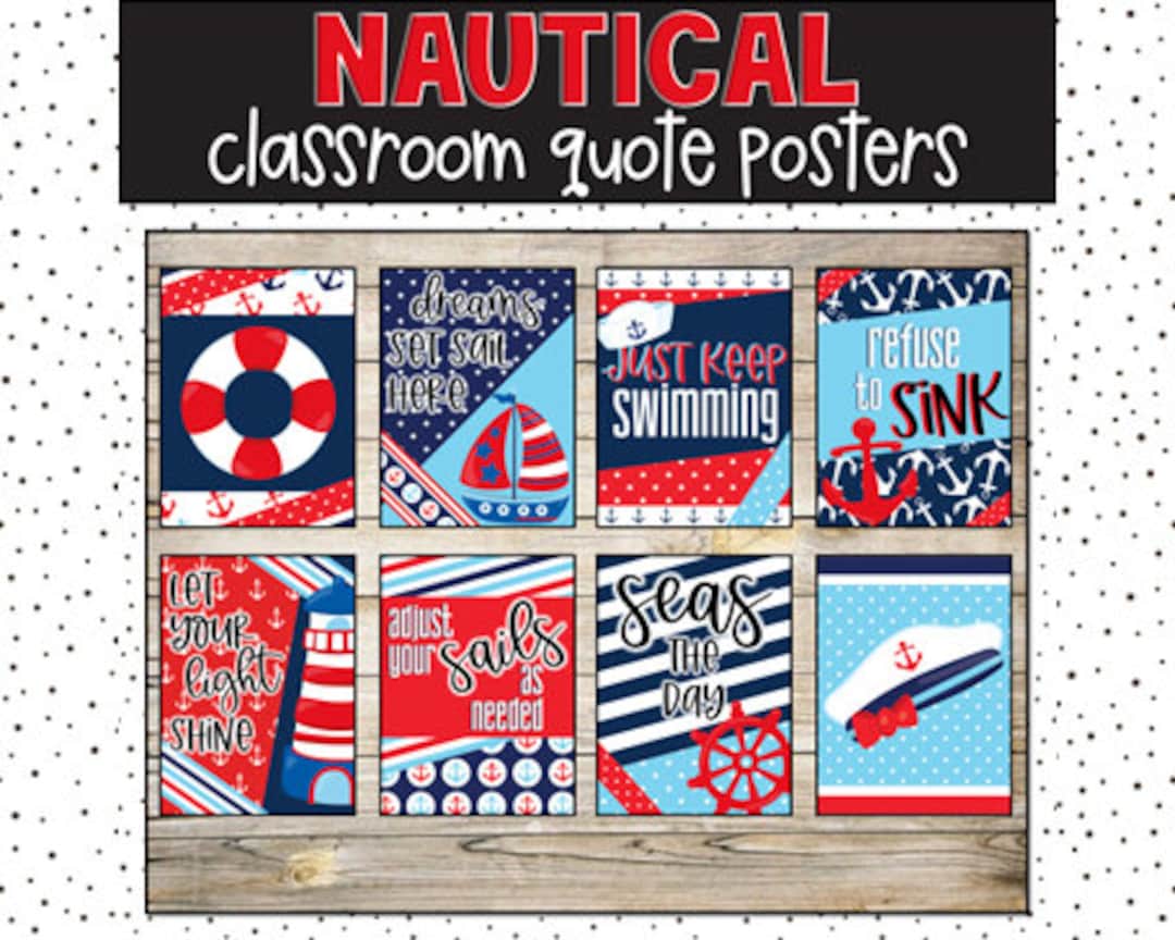 Nautical Growth Mindset Classroom Posters Classroom - Etsy