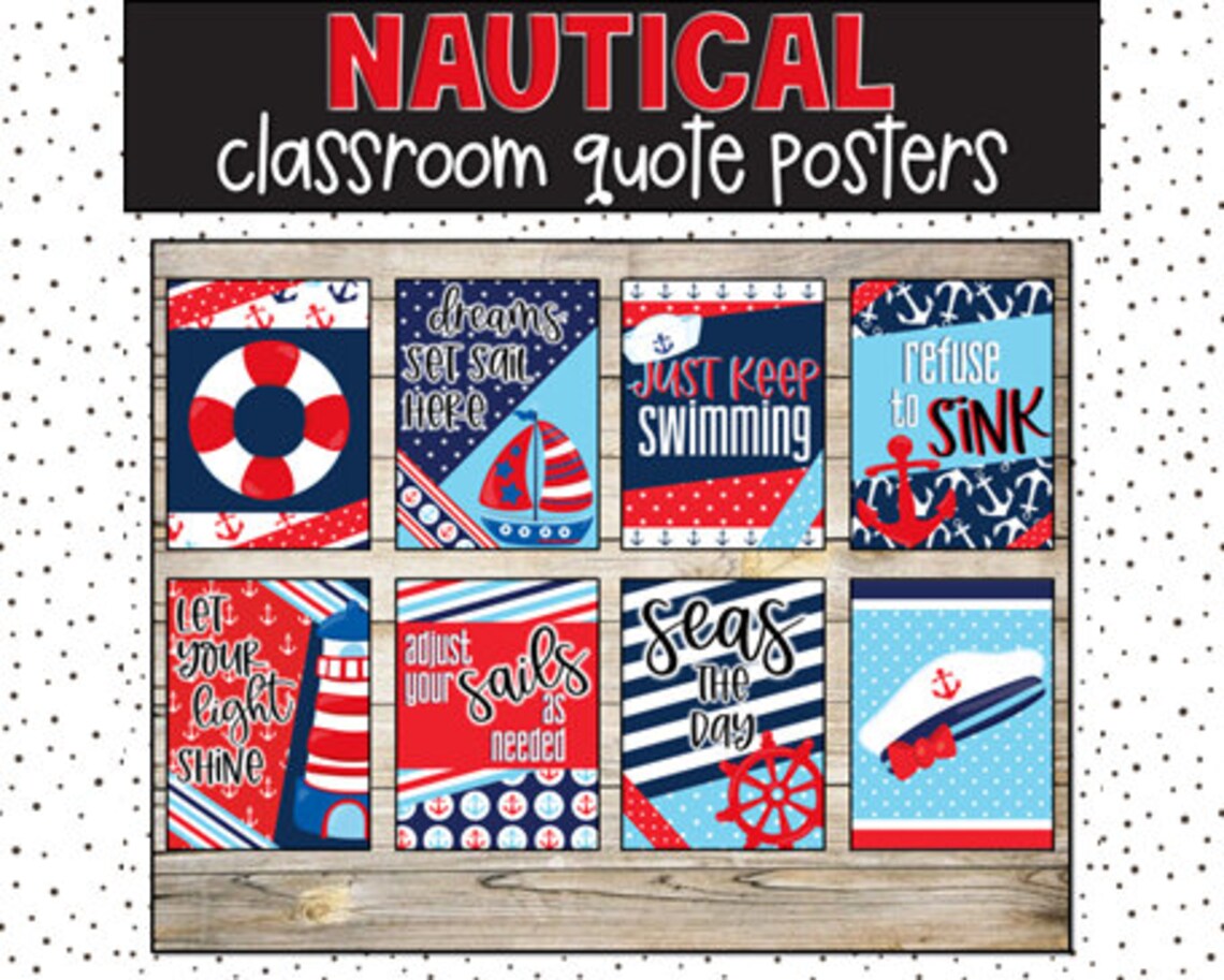 Nautical Growth Mindset Classroom Posters Classroom - Etsy
