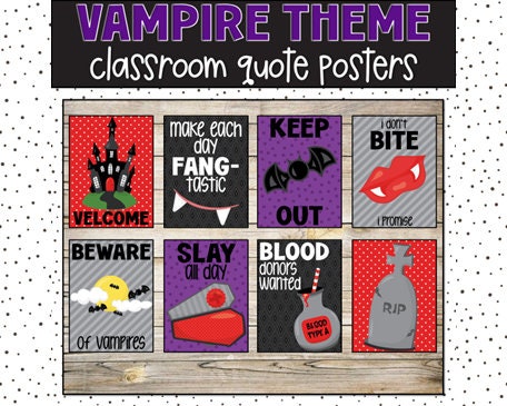 Vampire Theme Halloween Classroom Posters, Classroom Decorations ...