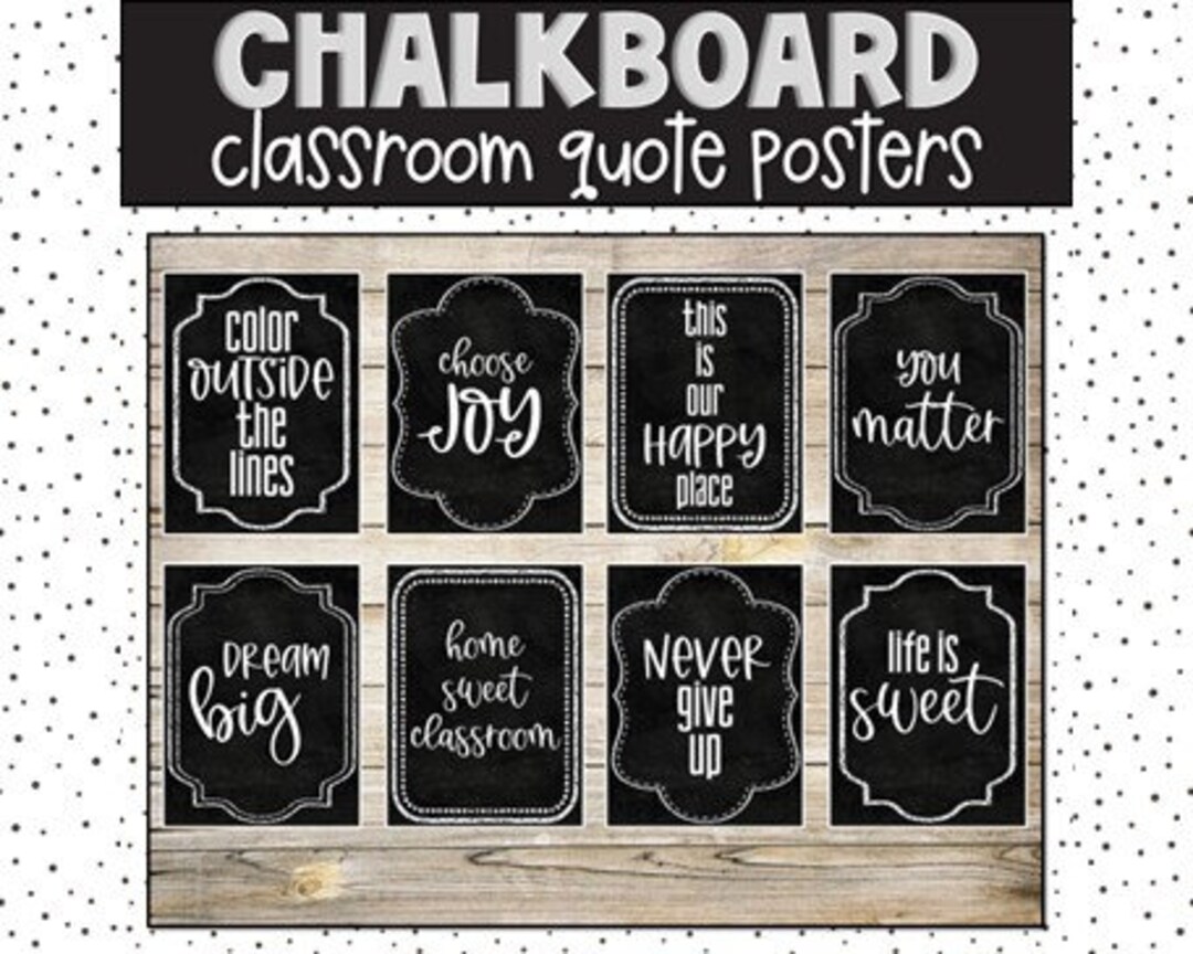 Chalkboard Growth Mindset Classroom Posters, Classroom Decorations ...