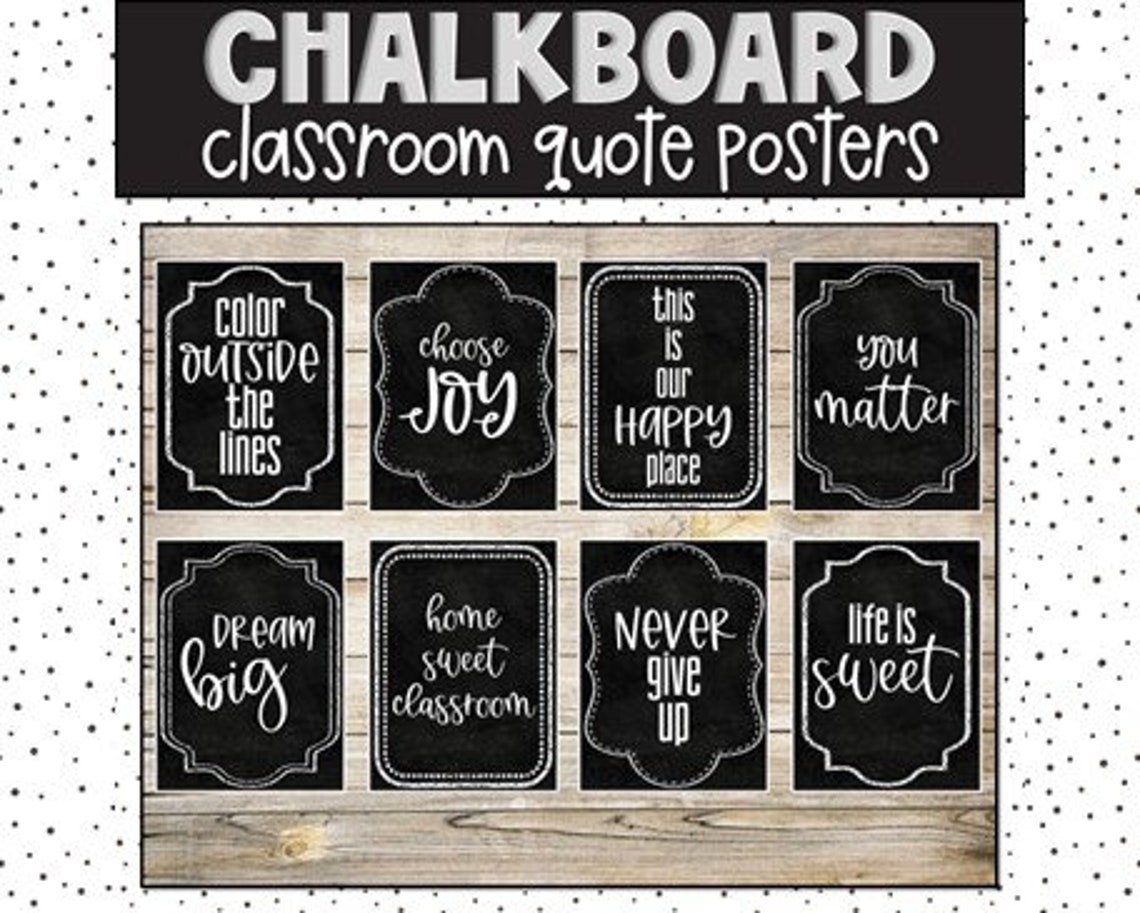 Chalkboard Growth Mindset Classroom Posters, Classroom Decorations ...
