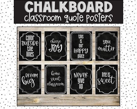 Chalkboard Growth Mindset Classroom Posters, Classroom Decorations ...