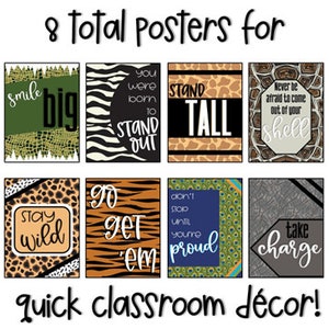 Animal Print Growth Mindset Classroom Posters, Classroom Decorations ...