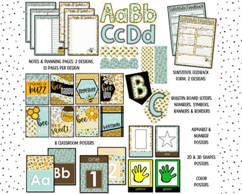 Busy Bees Classroom Decorations Bundle, Classroom Theme, Bulletin Board ...