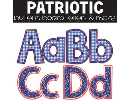 Patriotic Classroom Decor, A-Z Bulletin Board Letters, Punctuation, and ...