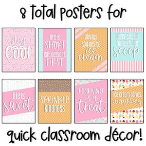 Ice Cream Growth Mindset Classroom Posters, Classroom Decorations ...
